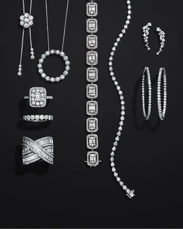 Bloomingdale'S 14k White 1.0 Tcw Diamond Ear Climbers