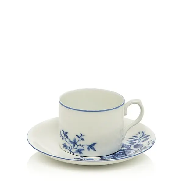 MOTTAHEDEH Emmeline Tea Cup & Saucer - Blue/wht