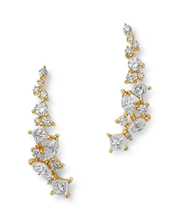 Bloomingdale'S Diamond Climber Earrings, 0.75 Tcw - White/gold