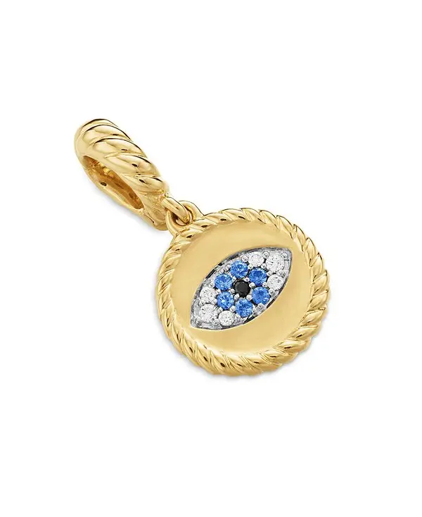 David Yurman Cable Collectibles Evil Eye Amulet - Blue/gold