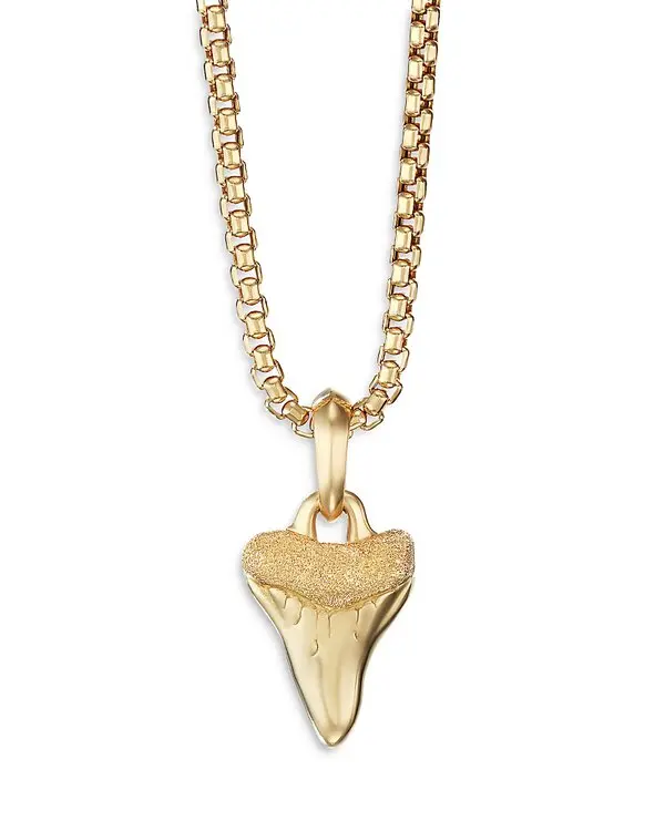 David Yurman 18k Yellow Shark Tooth Amulet - Gold
