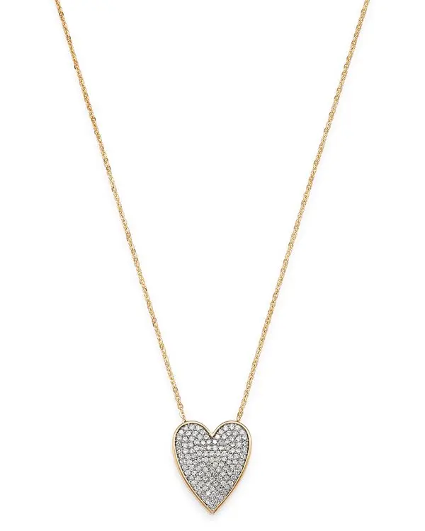 Bloomingdale'S Diamond Heart Pendant Necklace - White/gold