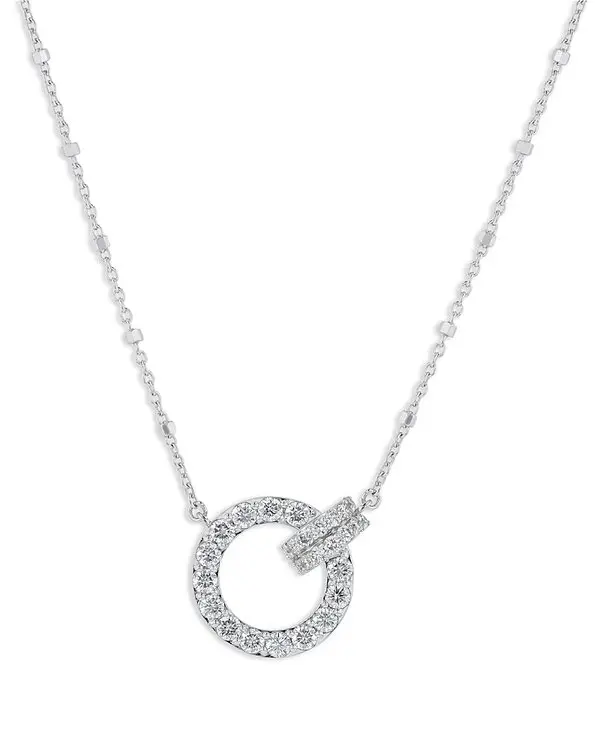Bloomingdale'S Diamond Circle Pendant Necklace, 0.75 Tcw - White