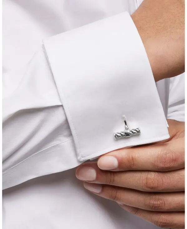 David Yurman Cable Elongated Cufflinks In Sterling 22mm - Silver