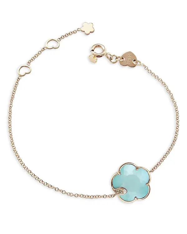 Pasquale Bruni 18k Rose Gold Turquoise, Moonstone, And Diamond Bracelet - Blue/rose Gold