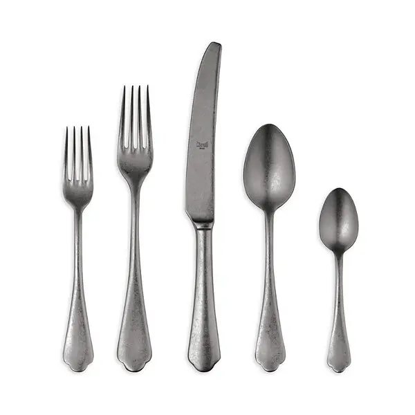 MEPRA Dolce Vita Pewter Oro Nero 5-piece Place Setting - No Color
