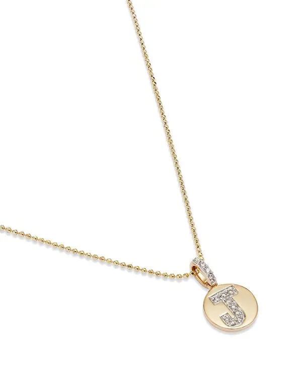Bloomingdale'S 14k Yellow Gold Diamond Initial Pendant Necklace