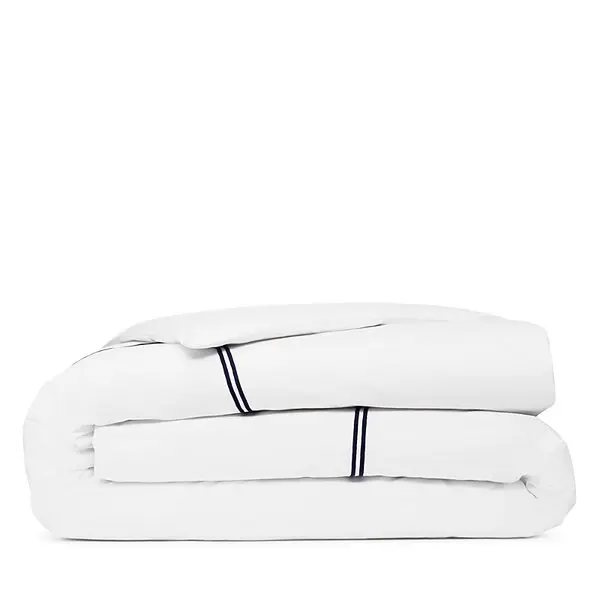 HUDSON PARK COLLECTION Italian Percale Twin Duvet Cover Exclusive - Marine Navy