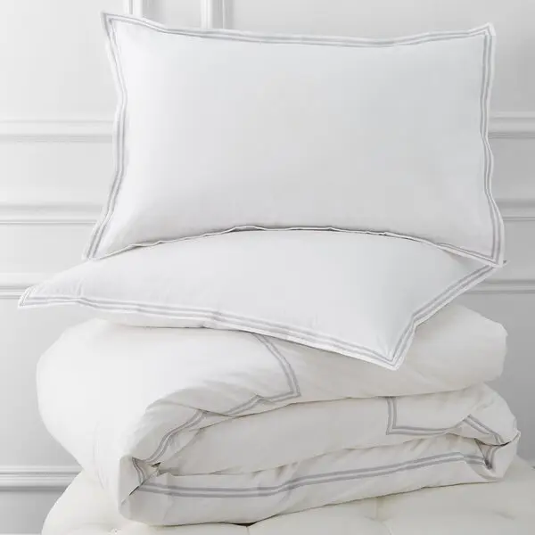 HUDSON PARK COLLECTION Italian Percale Twin Duvet Cover Exclusive - Silver