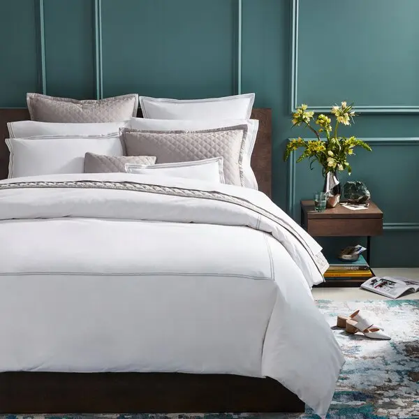 HUDSON PARK COLLECTION Italian Percale Twin Duvet Cover Exclusive - Silver