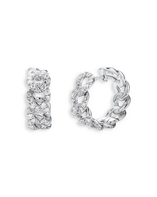ZYDO 18k Gold Diamond Hoop Earrings - White