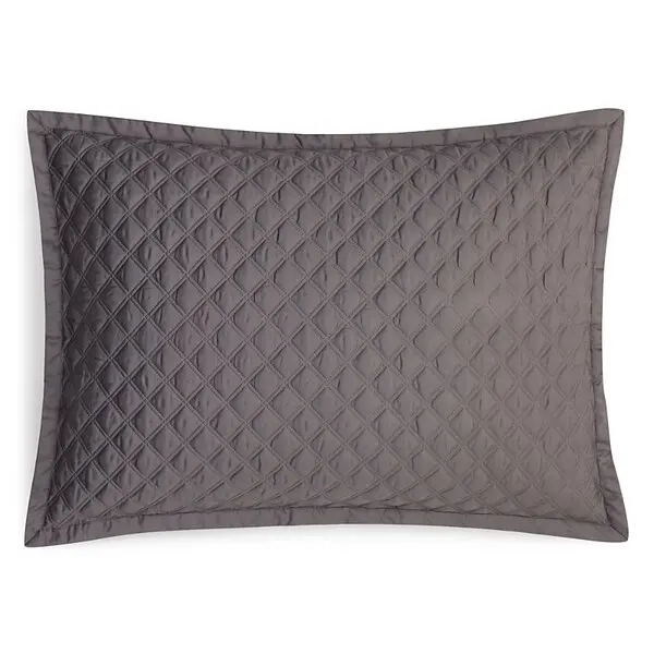 HUDSON PARK COLLECTION Hudson Park Double Diamond Quilted King Sham Exclusive - Charcoal