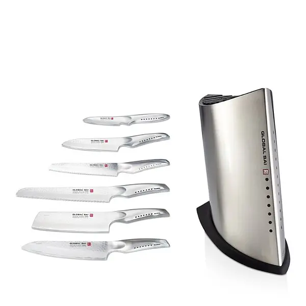 GLOBAL 7-piece Sai Stainless Steel Knife Block Set - No Color