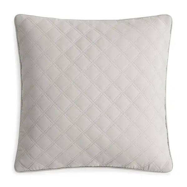 HUDSON PARK COLLECTION Hudson Park Double Diamond Decorative Pillow, 16 X 16 Exclusive - Silver