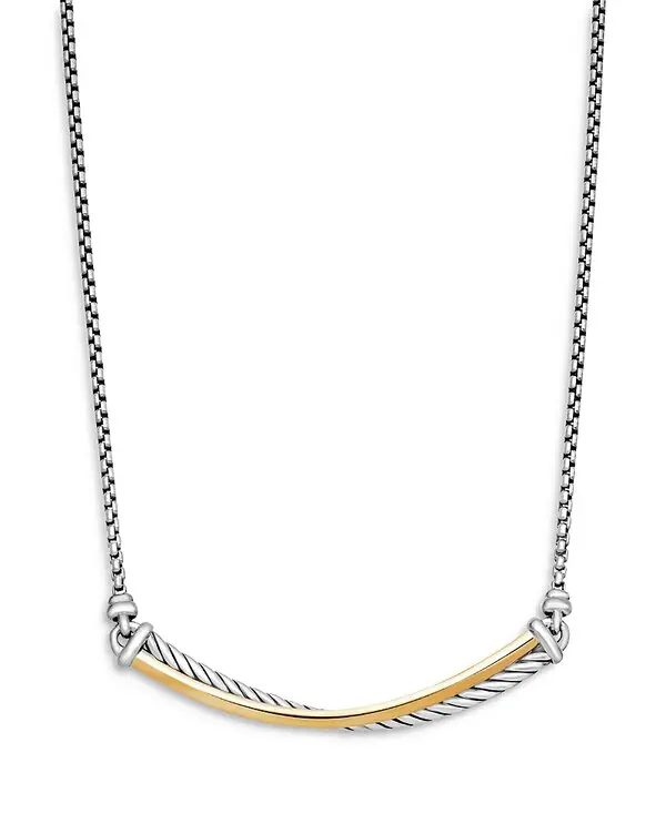 David Yurman Crossover Bar Necklace - Gold/silver