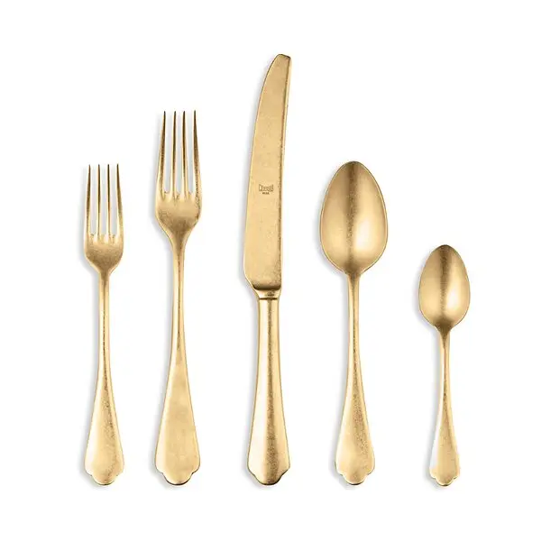 MEPRA Dolce Vita Pewter Oro 5-piece Place Setting - Gold