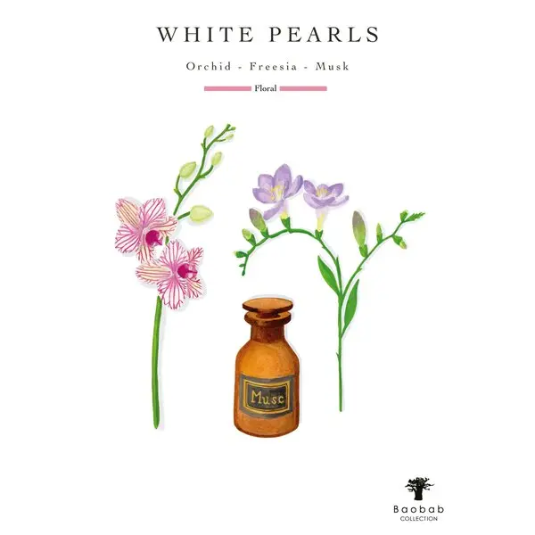 BAOBAB COLLECTION Max 35 White Pearls Candle