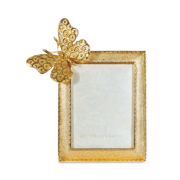 JAY STRONGWATER Juno Butterfly Frame, 3 X 4 - Gold