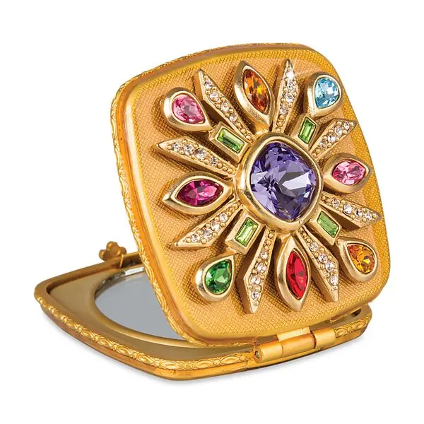 JAY STRONGWATER Schuyler Maltese Bejeweled Compact - Gold/multi
