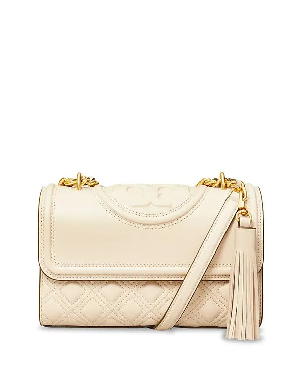 Tory Burch Fleming Small Quilted Leather Convertible Shoulder Bag - New Cream