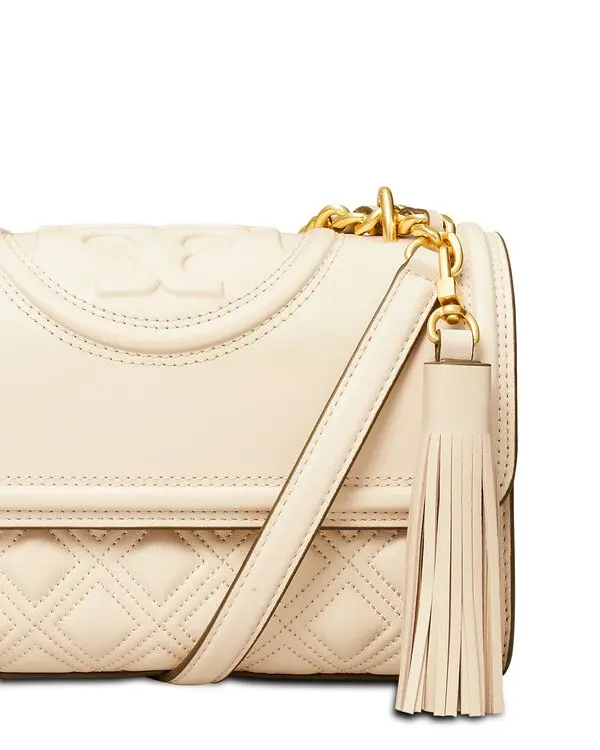 Tory Burch Fleming Small Quilted Leather Convertible Shoulder Bag - New Cream