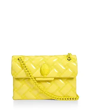 Kurt Geiger Mini Kensington Drench Leather Crossbody - Yellow