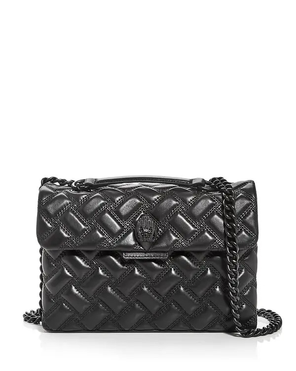 Kurt Geiger Kensington Drench Leather Shoulder Bag - Black
