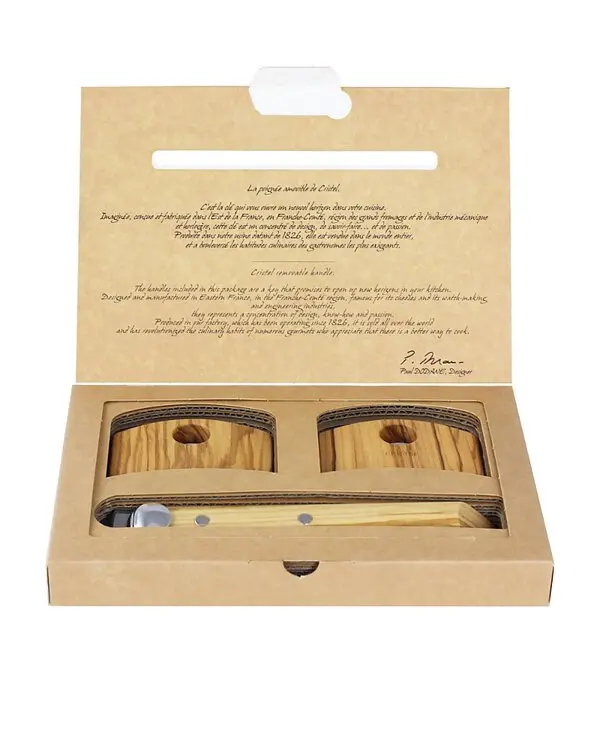 CRISTEL Casteline Tech Olive Wood Handle Set