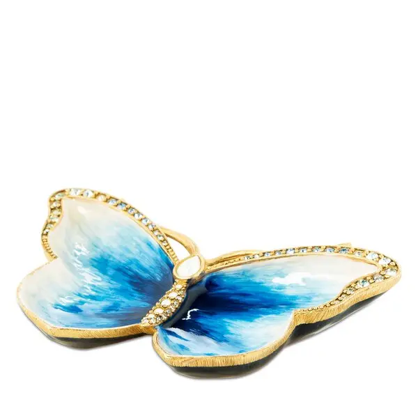 JAY STRONGWATER Juliet Butterfly Trinket Tray - Blue