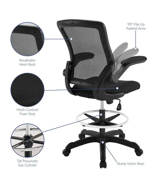 MODWAY Veer Drafting Chair - Black