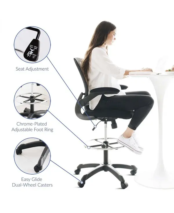 MODWAY Veer Drafting Chair - Black