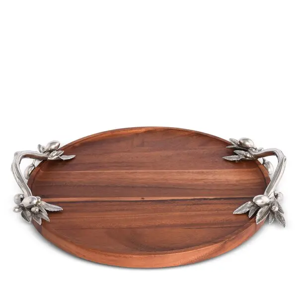 VAGABOND HOUSE Olive Acacia Serving Tray, Round