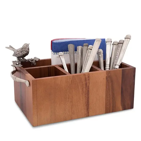 VAGABOND HOUSE Song Bird Wood Caddy - Pewter