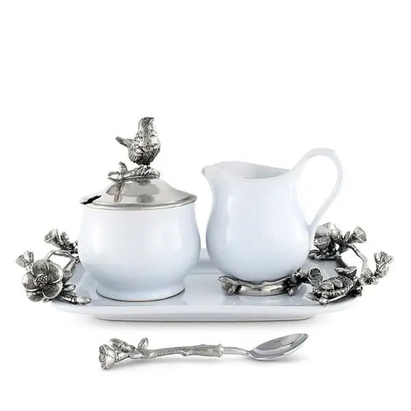 VAGABOND HOUSE Song Bird Stoneware Creamer Set - Pewter