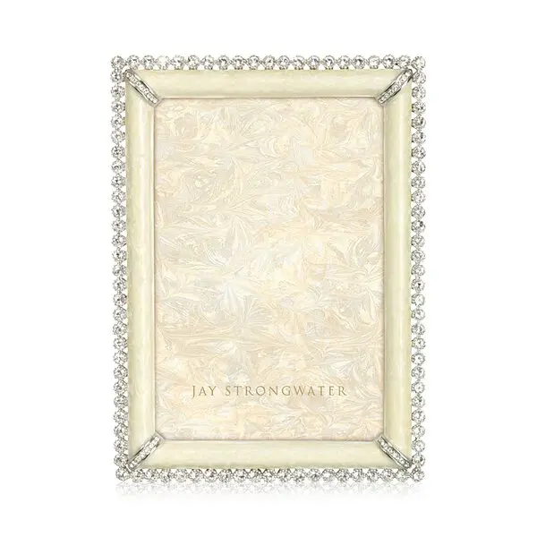 JAY STRONGWATER Lorraine Stone Edge Picture Frame, 4 X 6 - Crystal Pearl