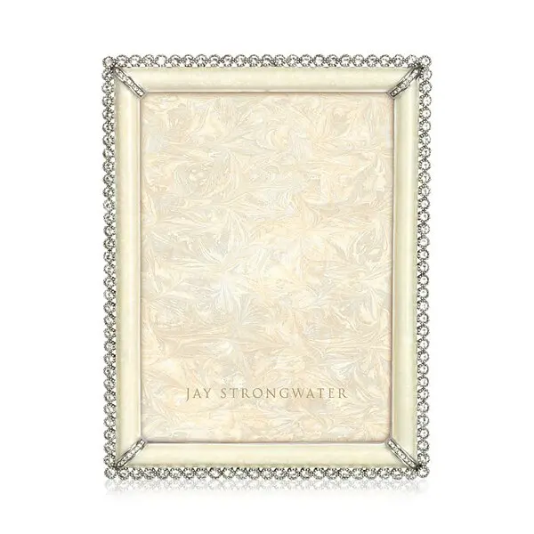 JAY STRONGWATER Lucas Stone Edge Picture Frame, 5 X 7 - Crystal Pearl