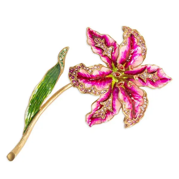 JAY STRONGWATER Lily Objet D'art Brooch - Flora