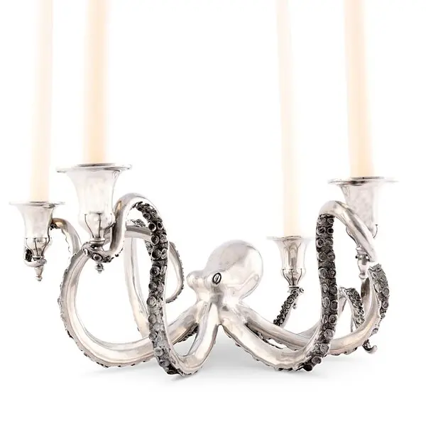 VAGABOND HOUSE Four Taper Octopus Candelabrum - Pewter