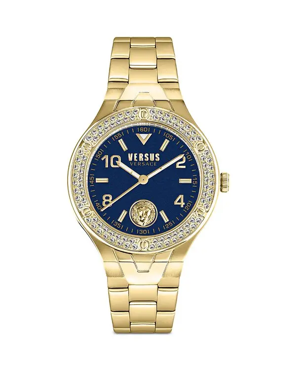 Versace Vittoria Crystal Watch In Blue/Gold - 25% Off  display picture 1