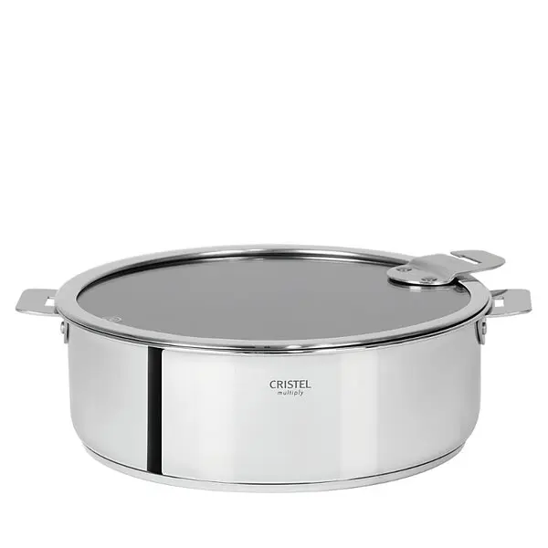 CRISTEL Casteline Tech 5 Qt. Nonstick Saute Pan With Lid Exclusive - Stainless Steel