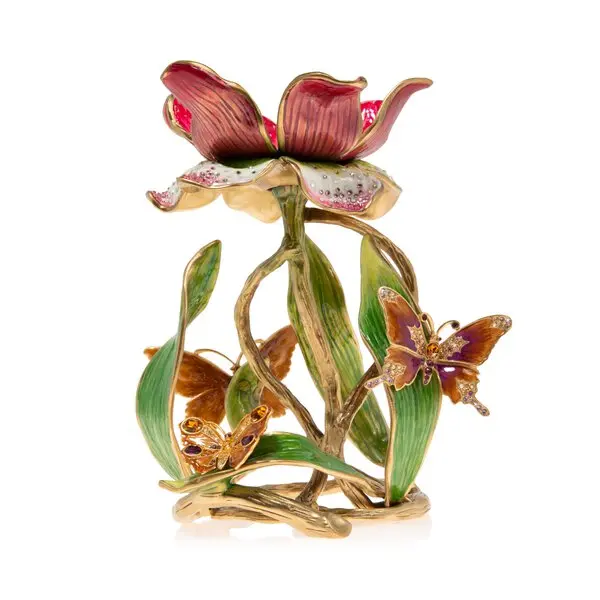JAY STRONGWATER Meredith Floral Pillar Candle Holder