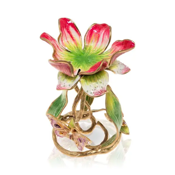 JAY STRONGWATER Meredith Floral Pillar Candle Holder