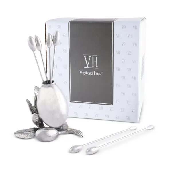 VAGABOND HOUSE Olive Cheese Picks And Holder Set