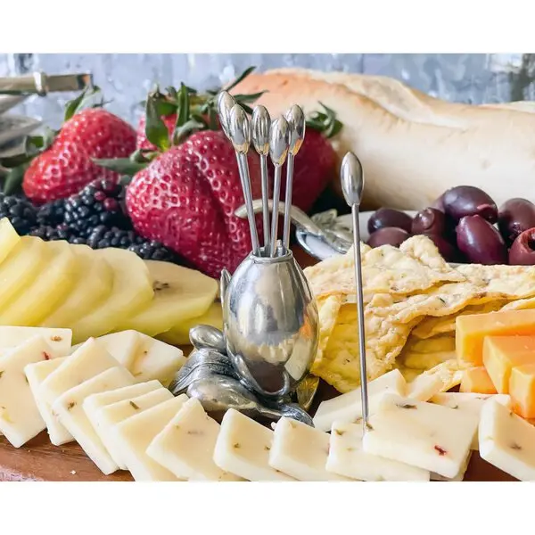VAGABOND HOUSE Olive Cheese Picks And Holder Set