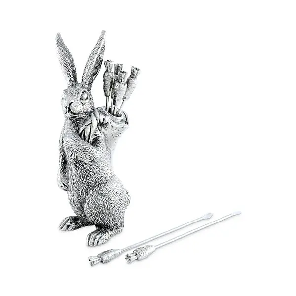 VAGABOND HOUSE Rabbit With Carrot Picks - Pewter
