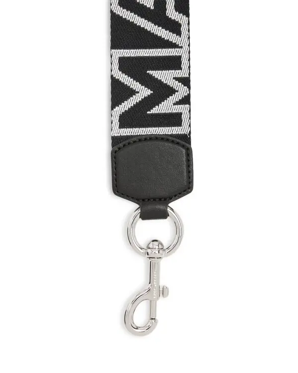 Marc Jacobs The Outline Logo Webbing Strap - Black/silver