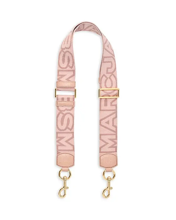Marc Jacobs The Outline Logo Webbing Strap - Rose Multi/gold