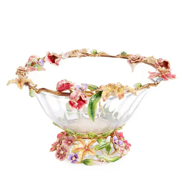 JAY STRONGWATER Dutch Floral Glass Bowl
