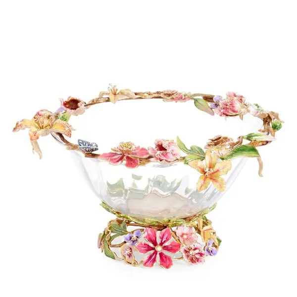 JAY STRONGWATER Dutch Floral Glass Bowl