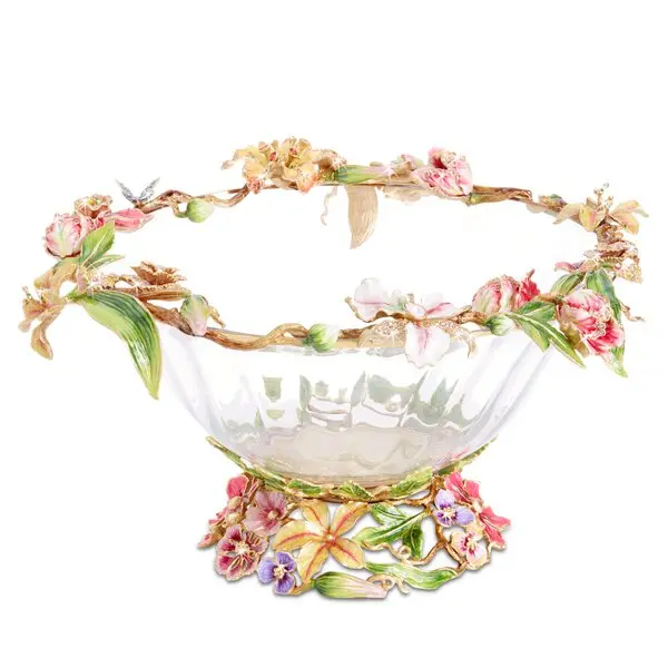 JAY STRONGWATER Dutch Floral Glass Bowl